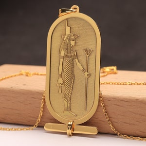 Egyptian Goddess Isis Cartouche Necklace, Egyptian Hieroglyphs ...