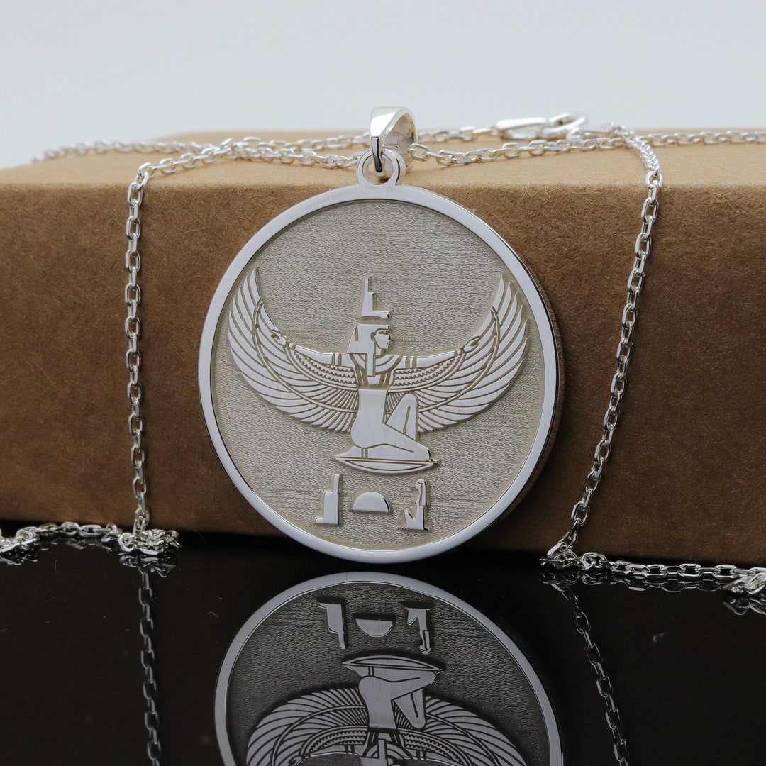 Egyptian Isis Goddes Necklace,egyptian Hieroglyphs Customizable 925K ...