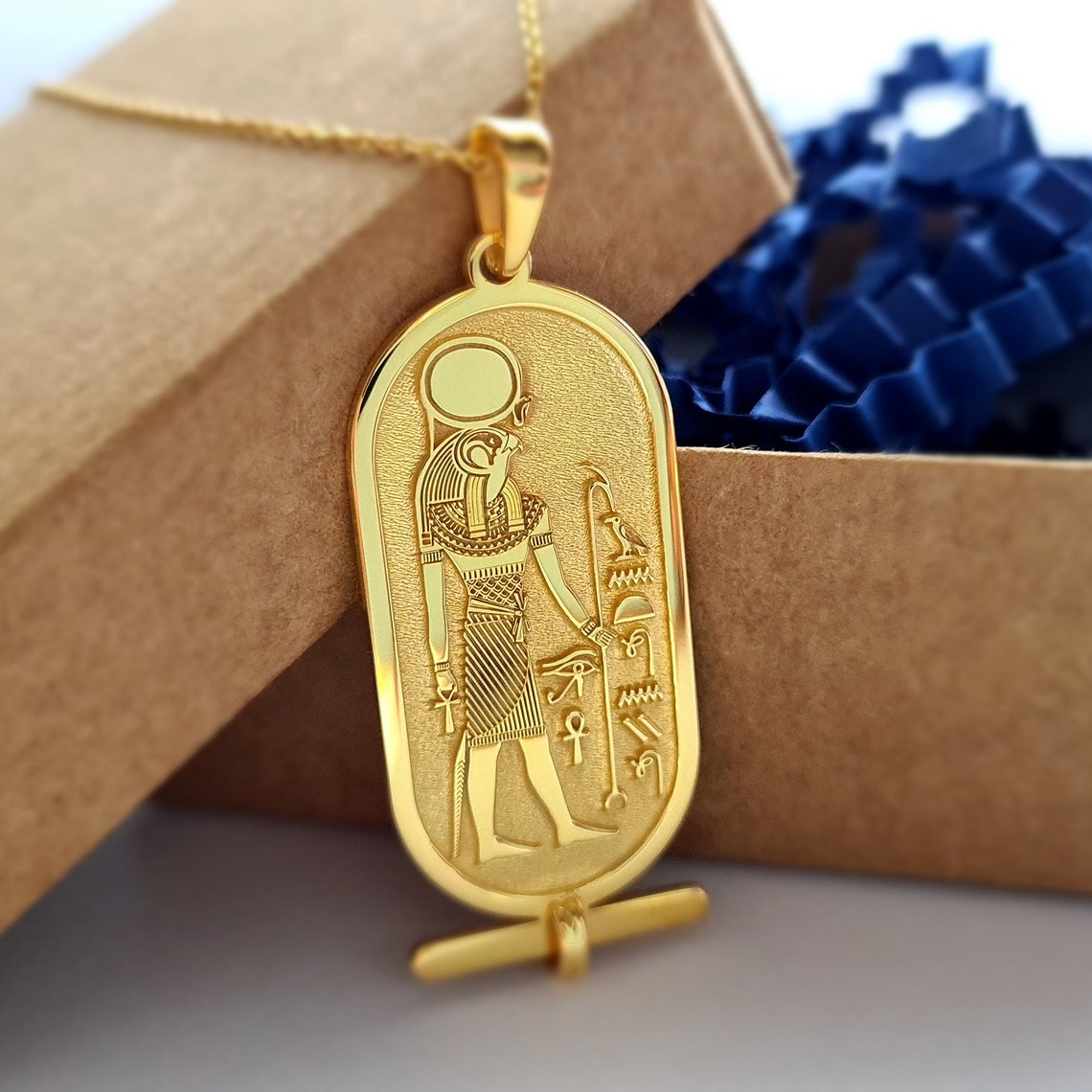 Sterling Silver Ra Cartouche Necklace: Customizable Egyptian Hieroglyph ...