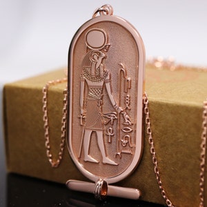 Egyptian Ra Cartouche Necklace, Egyptian Hieroglyphs Customizable 925K ...