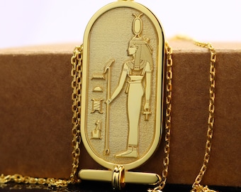 Egyptian Thoth Cartouche Necklace,egyptian Hieroglyphs Customizable ...