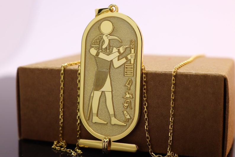 Thoth Cartouche Necklace Egyptian God. God of Wisdom.egyptian - Etsy