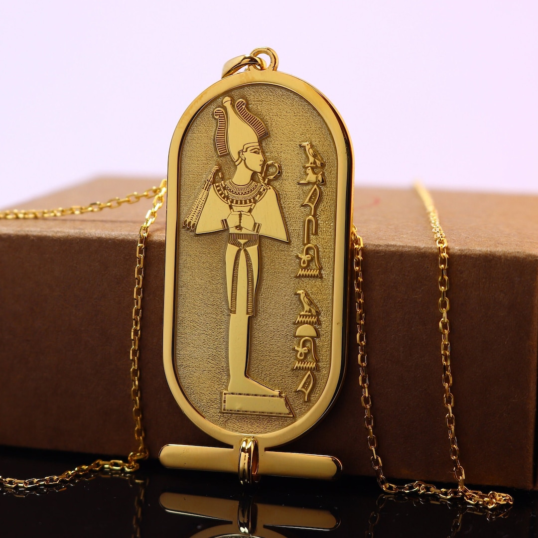 Egyptian Osiris Cartouche Necklace,egyptian Hieroglyphs Customizable ...