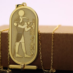 Egyptian Thoth Cartouche Necklace,egyptian Hieroglyphs Customizable ...