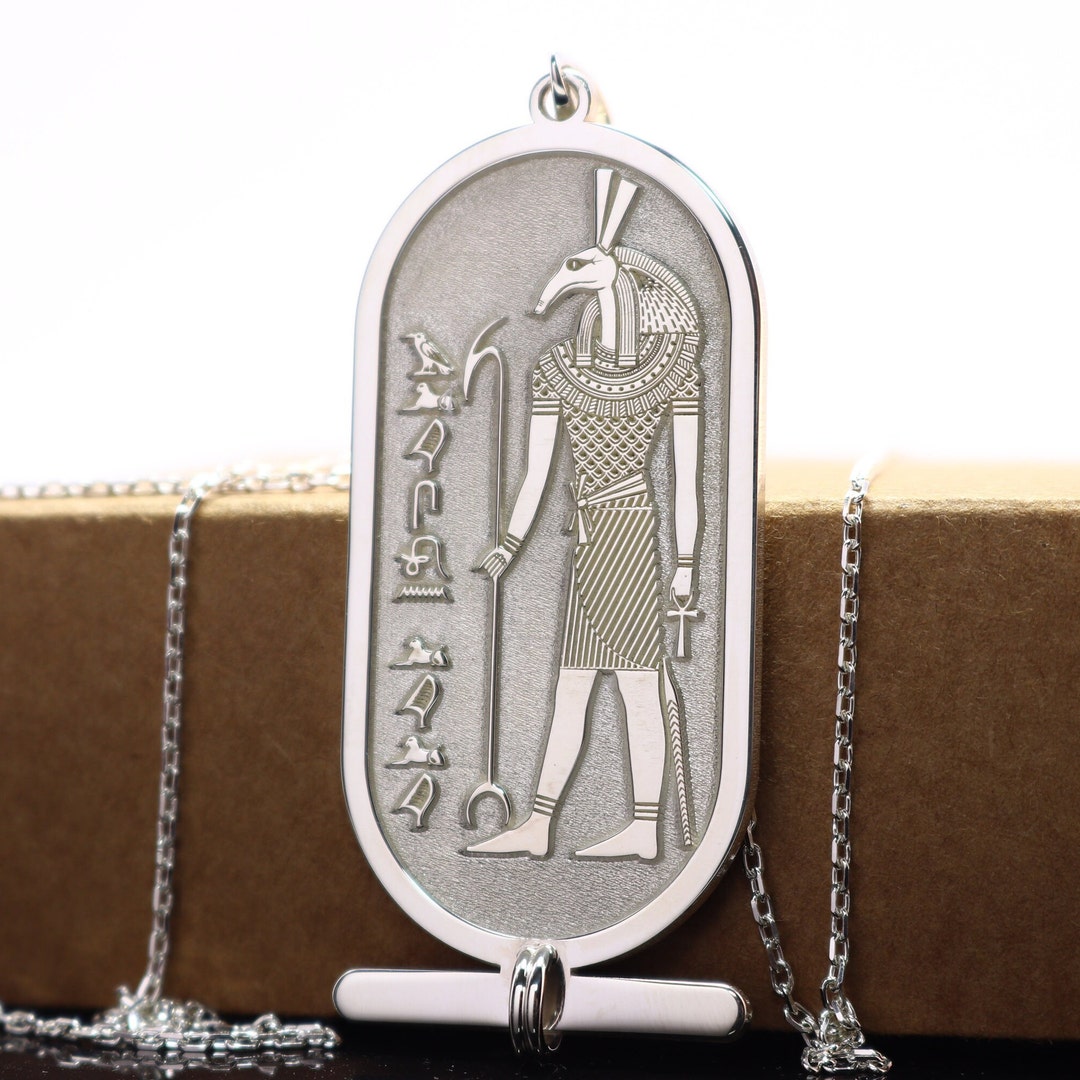 Egyptian Seth Cartouche Necklace,egyptian Hieroglyphs Customizable 925K ...