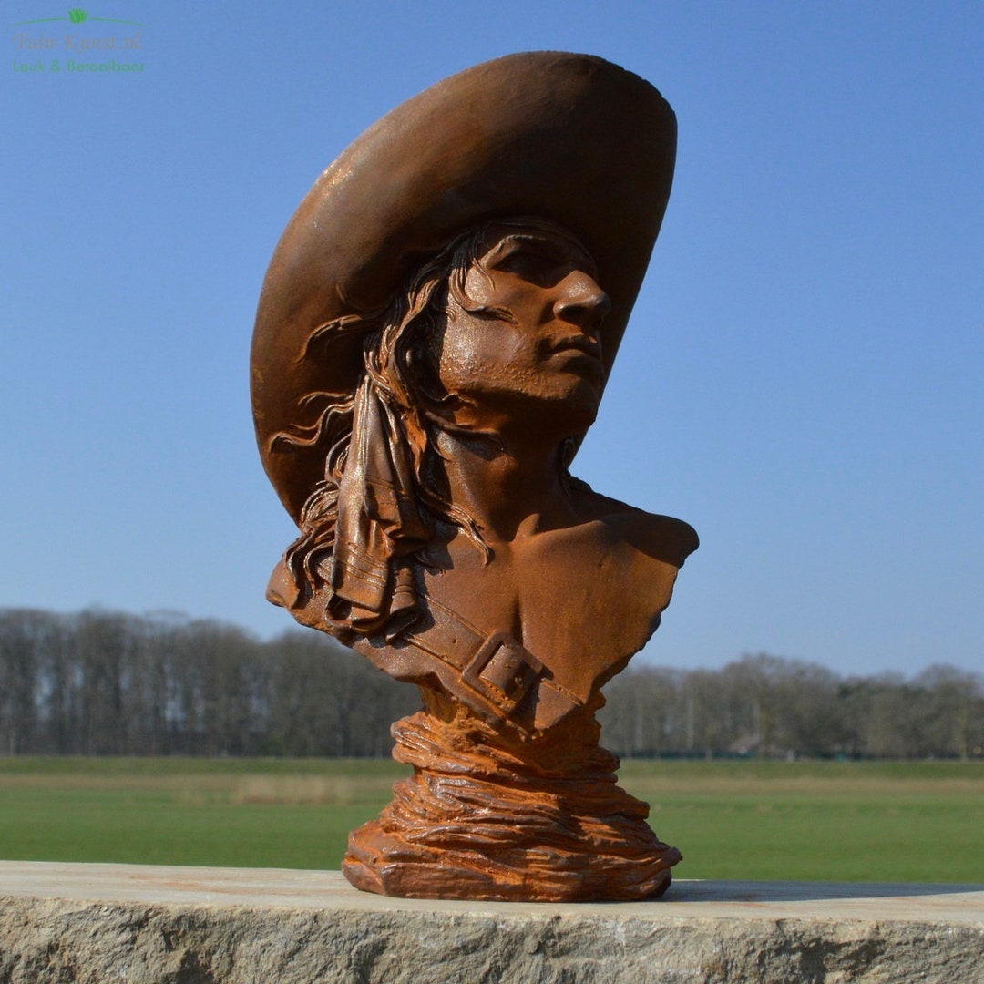 Cast Iron Garden Statue cowboy - Etsy