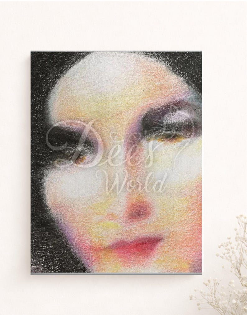 Virgin Mary Sketch Art Print: Lifelike Eyes, Rare Christian Wall Decor ...