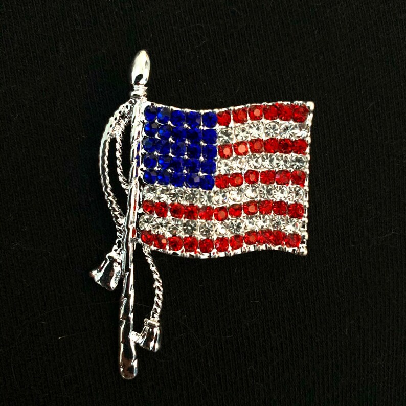Elvis Presley Replica 1973 Large American Flag Rhinestone Pin - Etsy