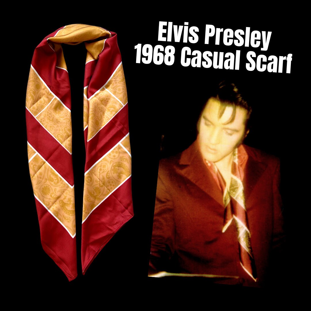 Elvis Presley 1968-1969 Square Casual Scarf Red and Gold Replica - Etsy