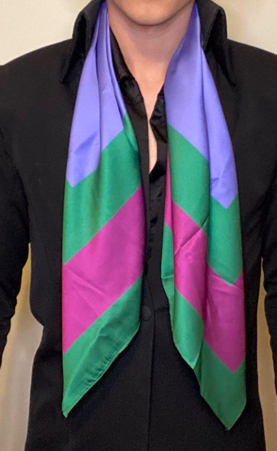 1969-1971 Green, Purple, Blue Square Scarf | Elvis Tribute Artist - Etsy