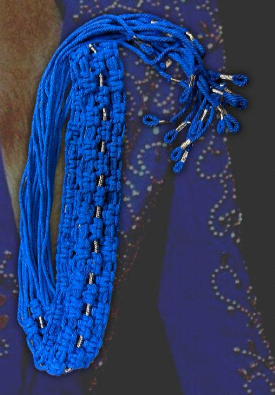 The Blue Swirl Macrame Belt | Elvis Tribute Artist - Etsy