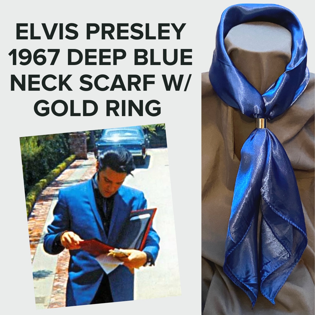 Elvis Presley Blue "if I Can Dream" Neck Scarf 1967 1968 Neckerchief ...