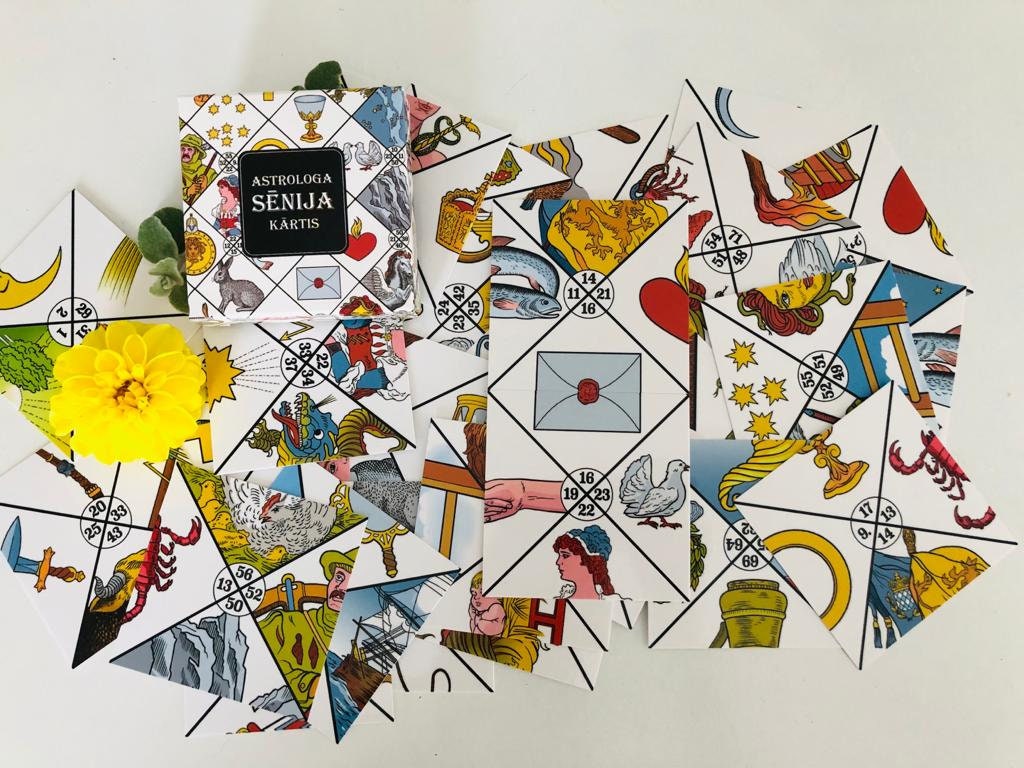 Latvian Oracle of Seni, Old divination cards with book in latvian ...