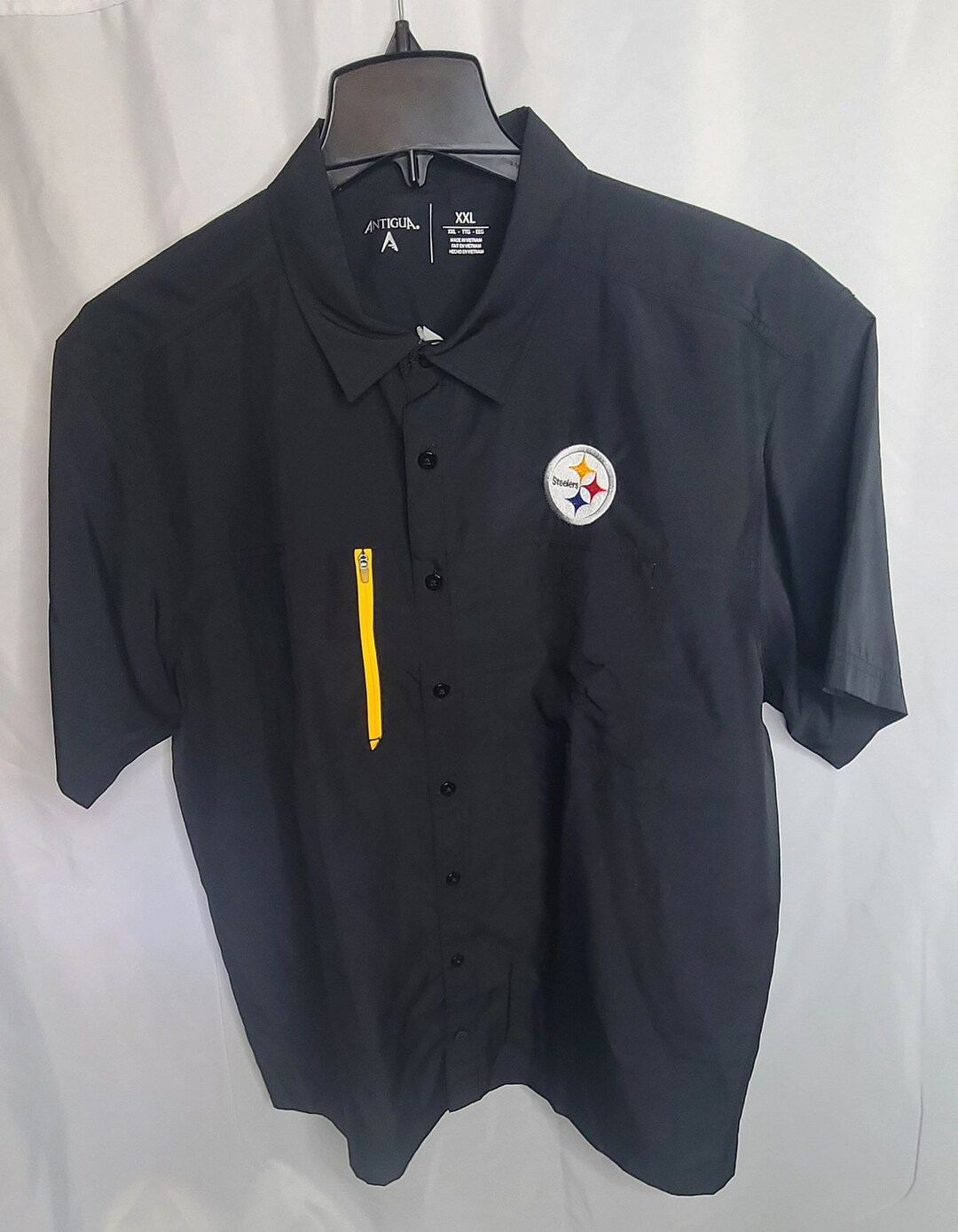Pittsburgh Steelers Kick off Button up Short Sleeve Shirt W/ Zipper and ...