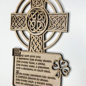 Irish Blessing Celtic Cross, Wood Cross, Irish Prayer Cross, St ...
