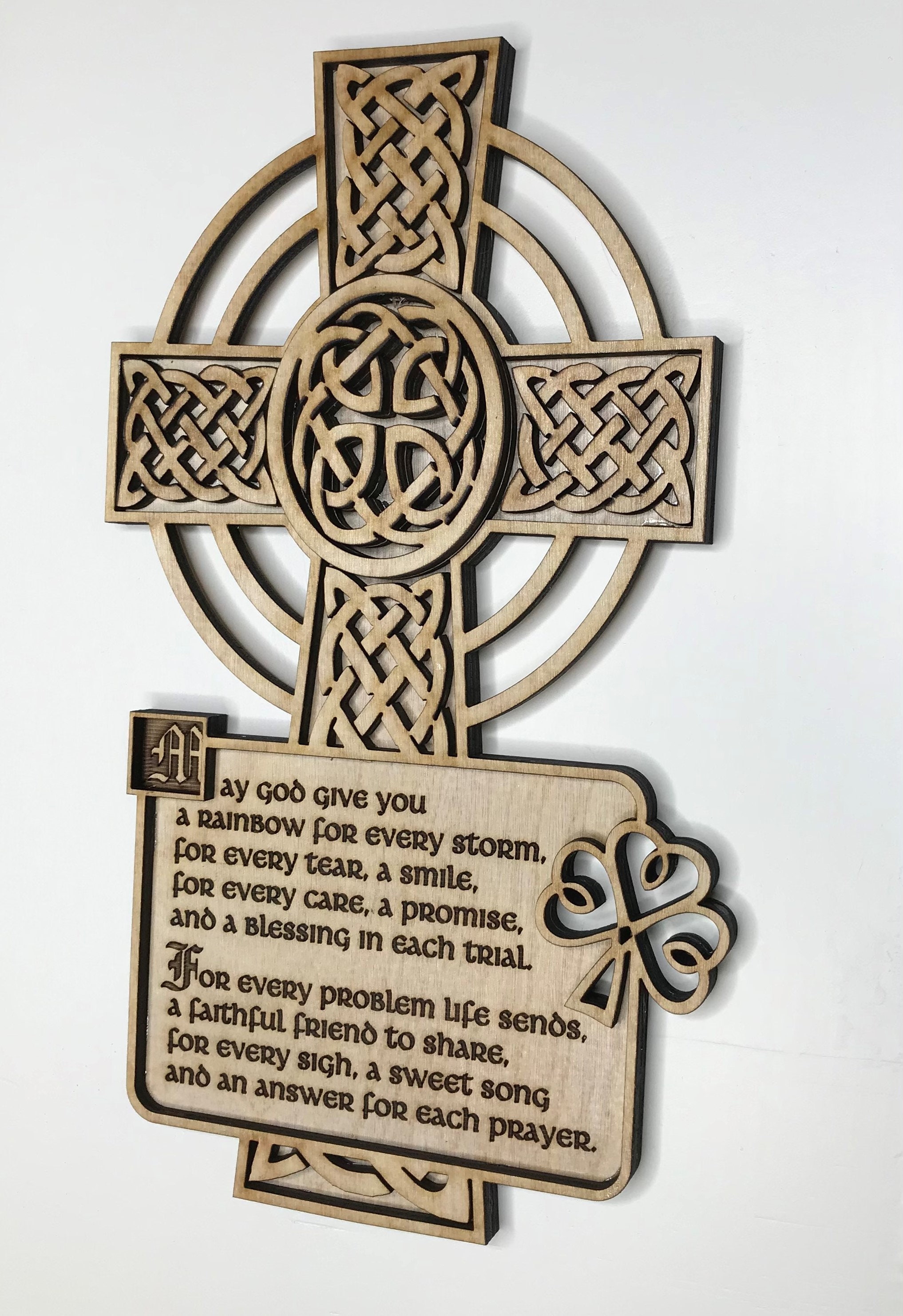 Irish Blessing Celtic Cross Wood Cross Irish Prayer Cross | Etsy