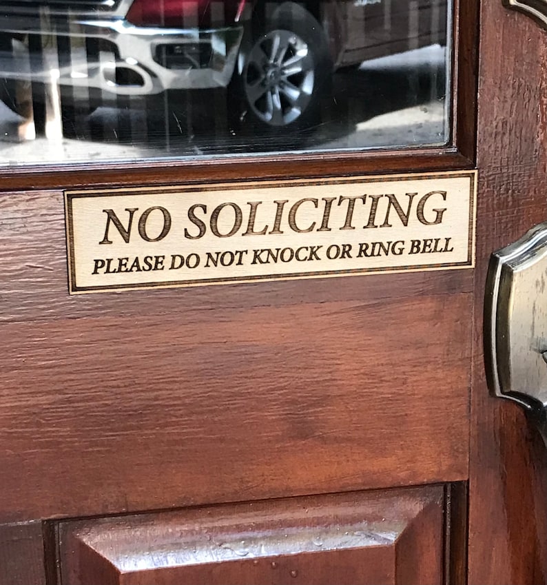 No Soliciting Sign No Soliciting Door Sign No Soliciting - Etsy