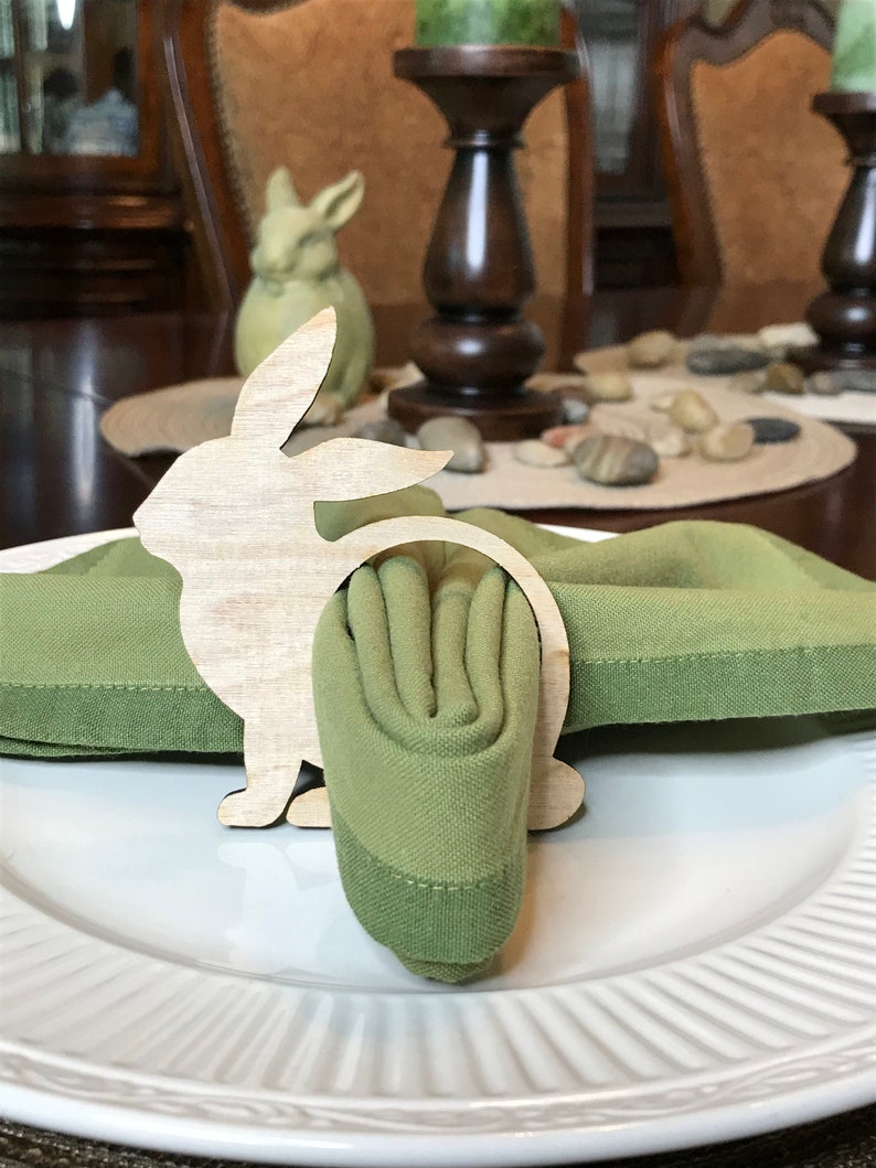 Bunny Rabbit Napkin Ring Easter Napkin Ring Spring Napkin - Etsy