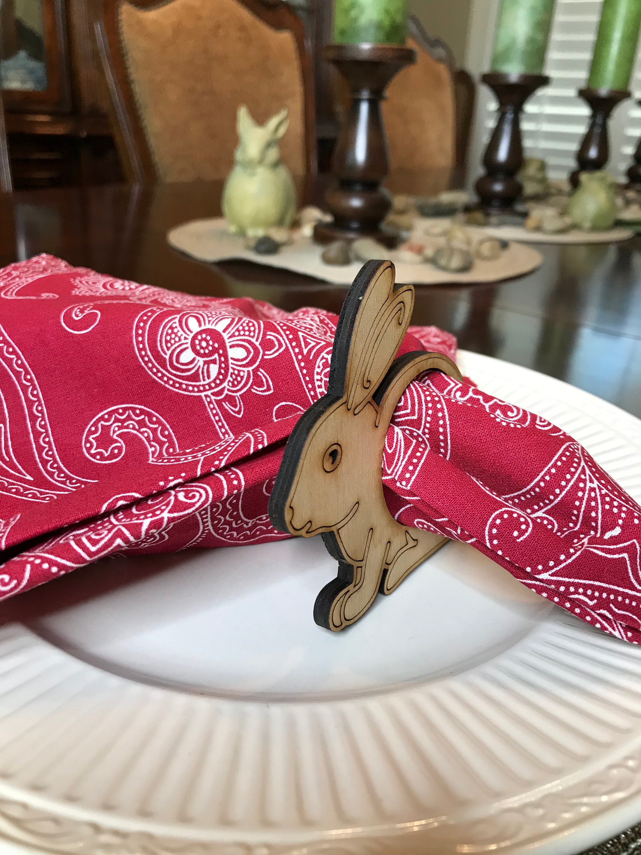 Bunny Rabbit Napkin Ring Easter Napkin Ring Spring Napkin | Etsy
