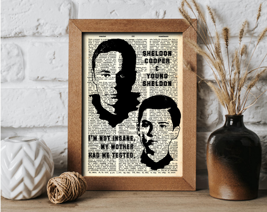 Sheldon Cooper and Young Sheldon. Art Prints. Big Bang Theory Poster ...