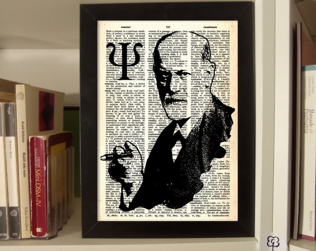 Sigmund Freud Portrait Printed on Dictionary Page. Cool Freud Wall Art ...