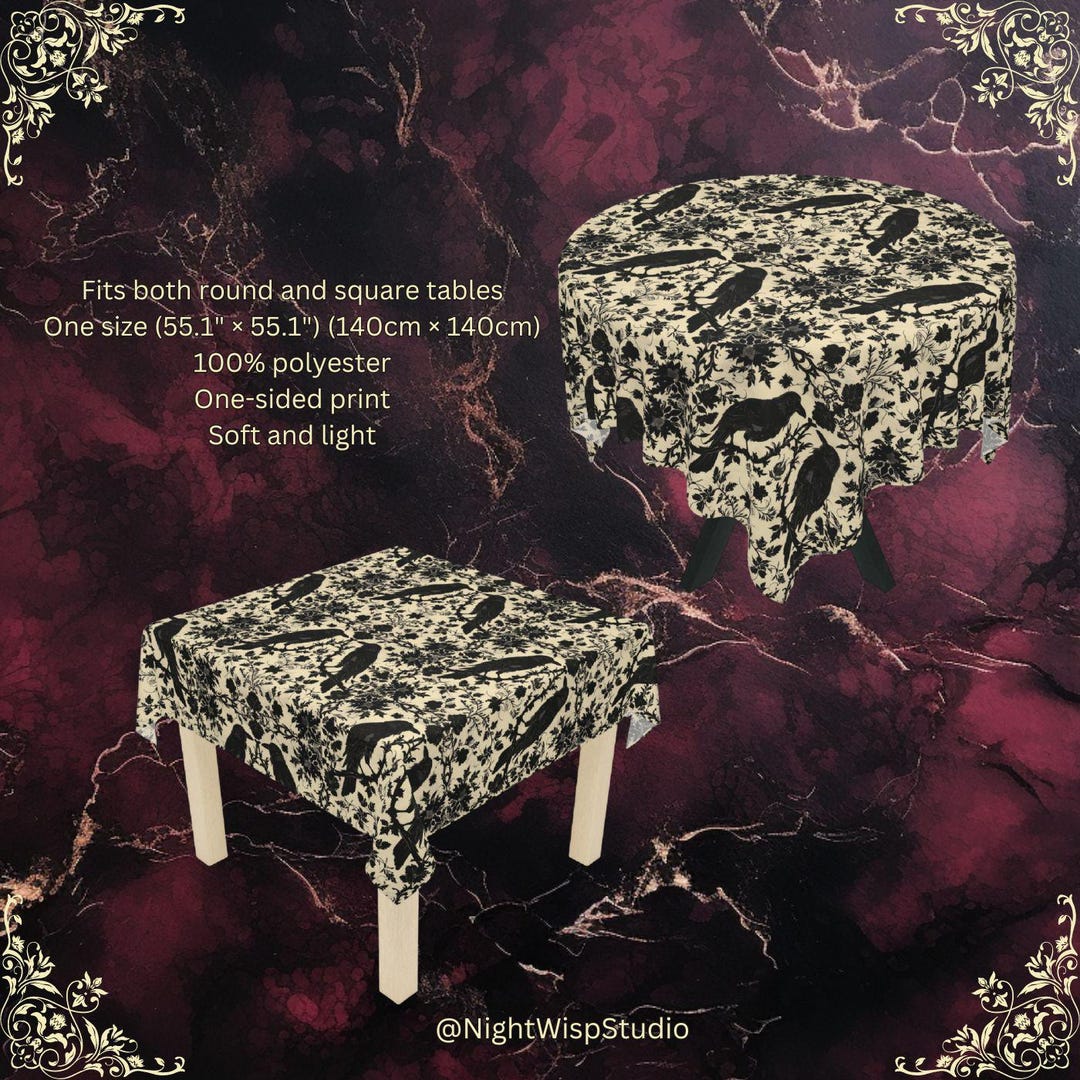 Cottagecore Witch Goth Wiccan Raven Raventhorn Altar Cloth / Tablecloth ...
