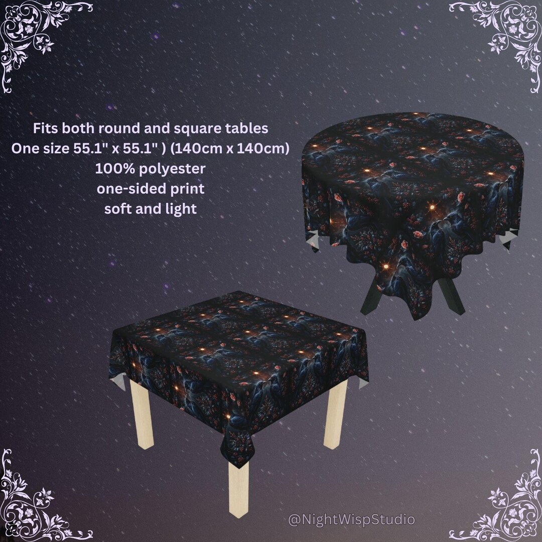 Cottagecore Witch Goth Wiccan Raven Ravenstar Altar Cloth / Tablecloth ...