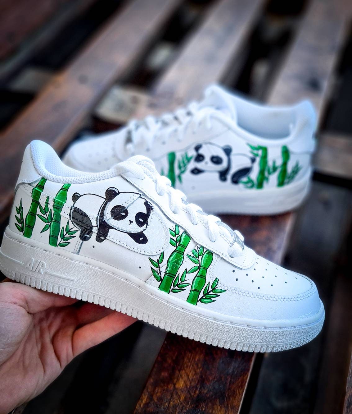 Nike Air Force 1 Panda Custom - Etsy