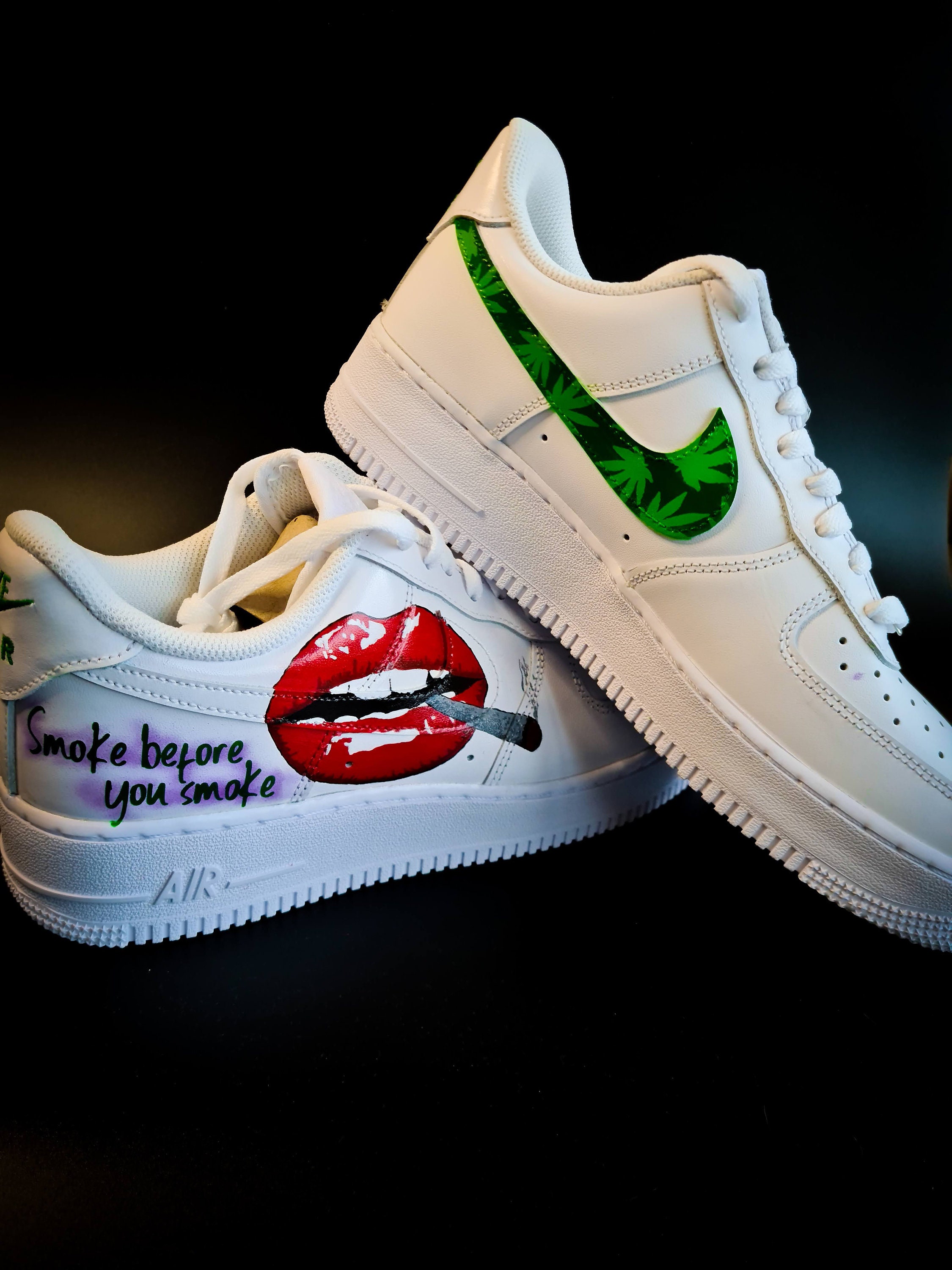 Nike Air Force 1 Custom Weed - Etsy
