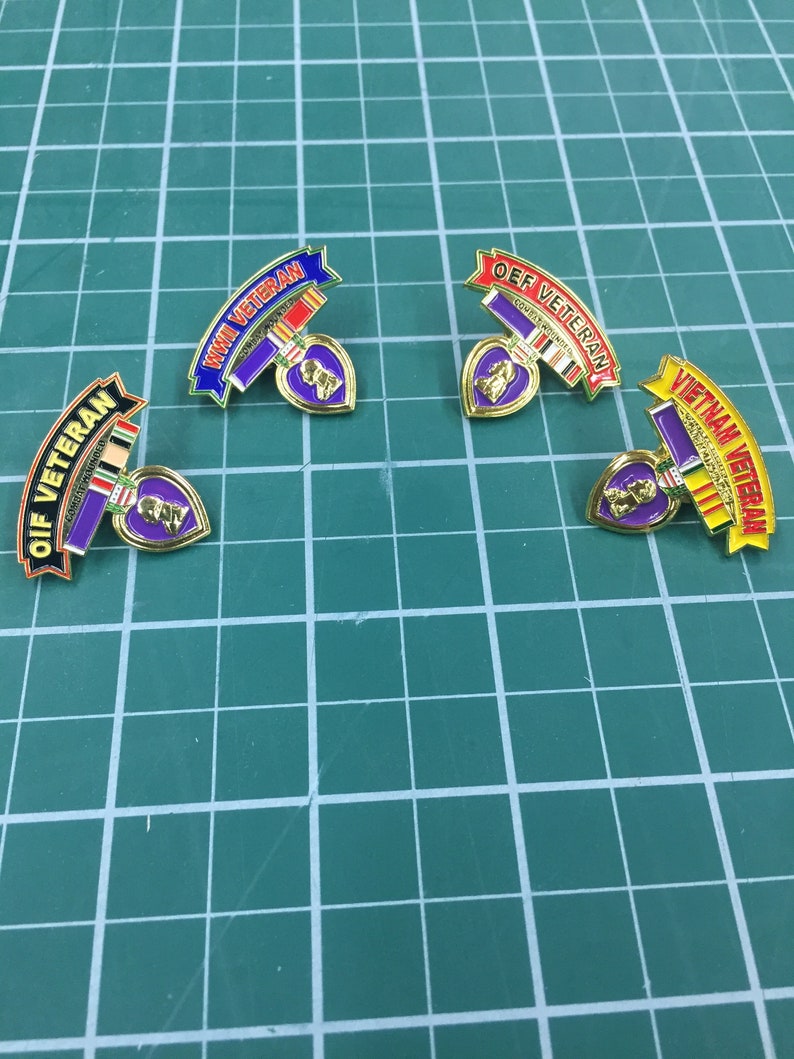 Purple Heart War Fought Lapel Pin Packs - Etsy