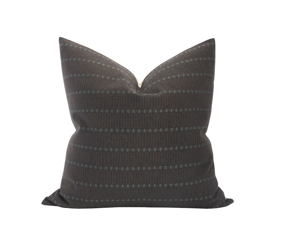 LOUIS || Black Stripe Pillow Cover Masculine Stripe Pillow Moody Black ...