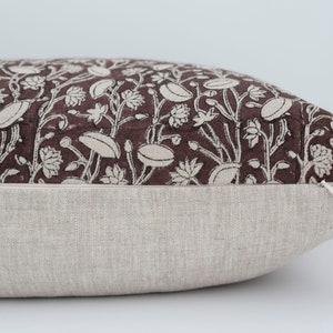 VENUS Plum Floral Linen Pillow Cover Eggplant Pillow Cover Fall Pillow ...