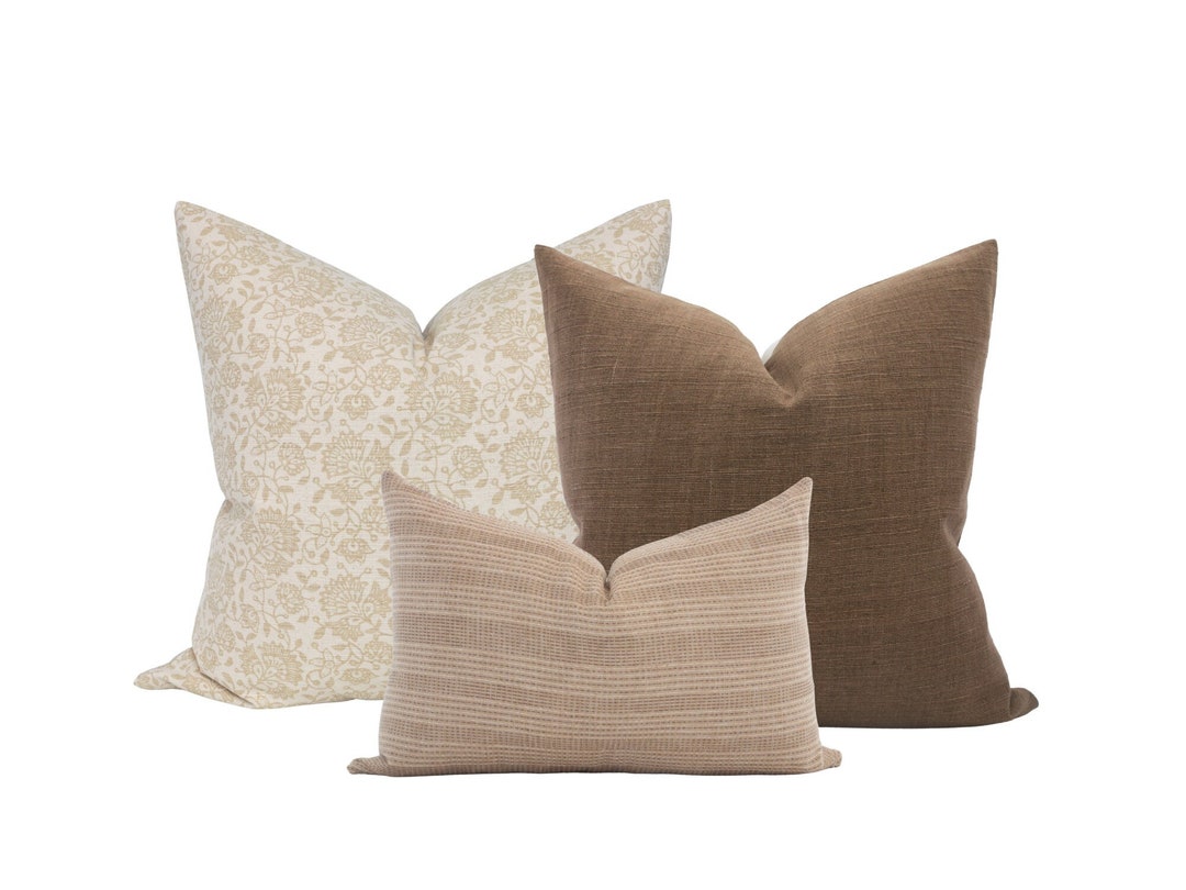 Warm Neutral Pillow Cover Combo Neutral Pillow Set Brown - Etsy