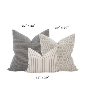 Neutral Grey Pillow Cover Combo Grey Sofa Pillows Neutral Pillow Cover ...