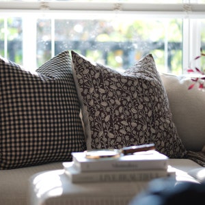 VENUS || Plum Floral Linen Pillow Cover Eggplant Pillow Cover Fall ...