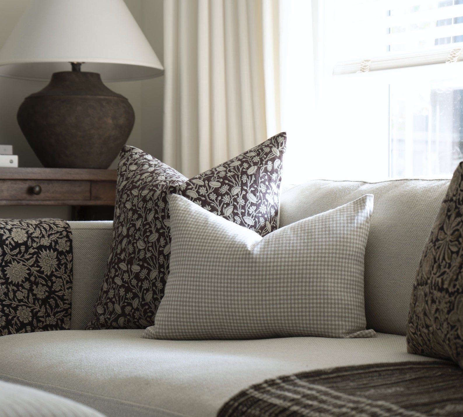 VENUS || Plum Floral Linen Pillow Cover Eggplant Pillow Cover Fall ...