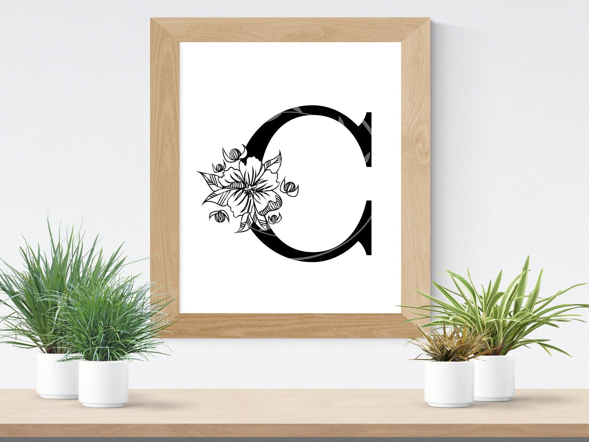 Floral Alphabet SVG Botanical Letter SVG Letter With - Etsy