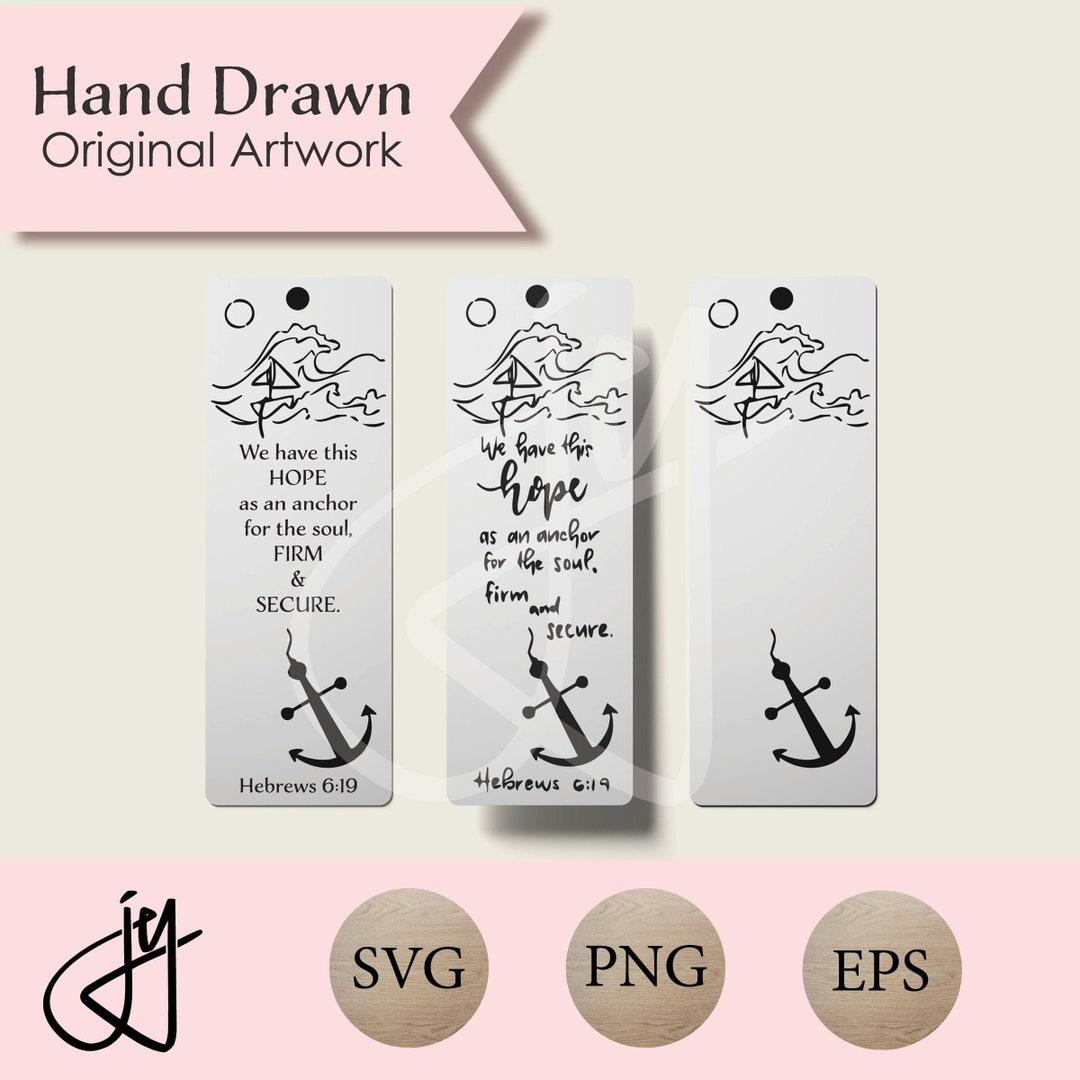 Hebrews 6:19 Bookmark— Bible Verse Design— Christian Digital SVG ...