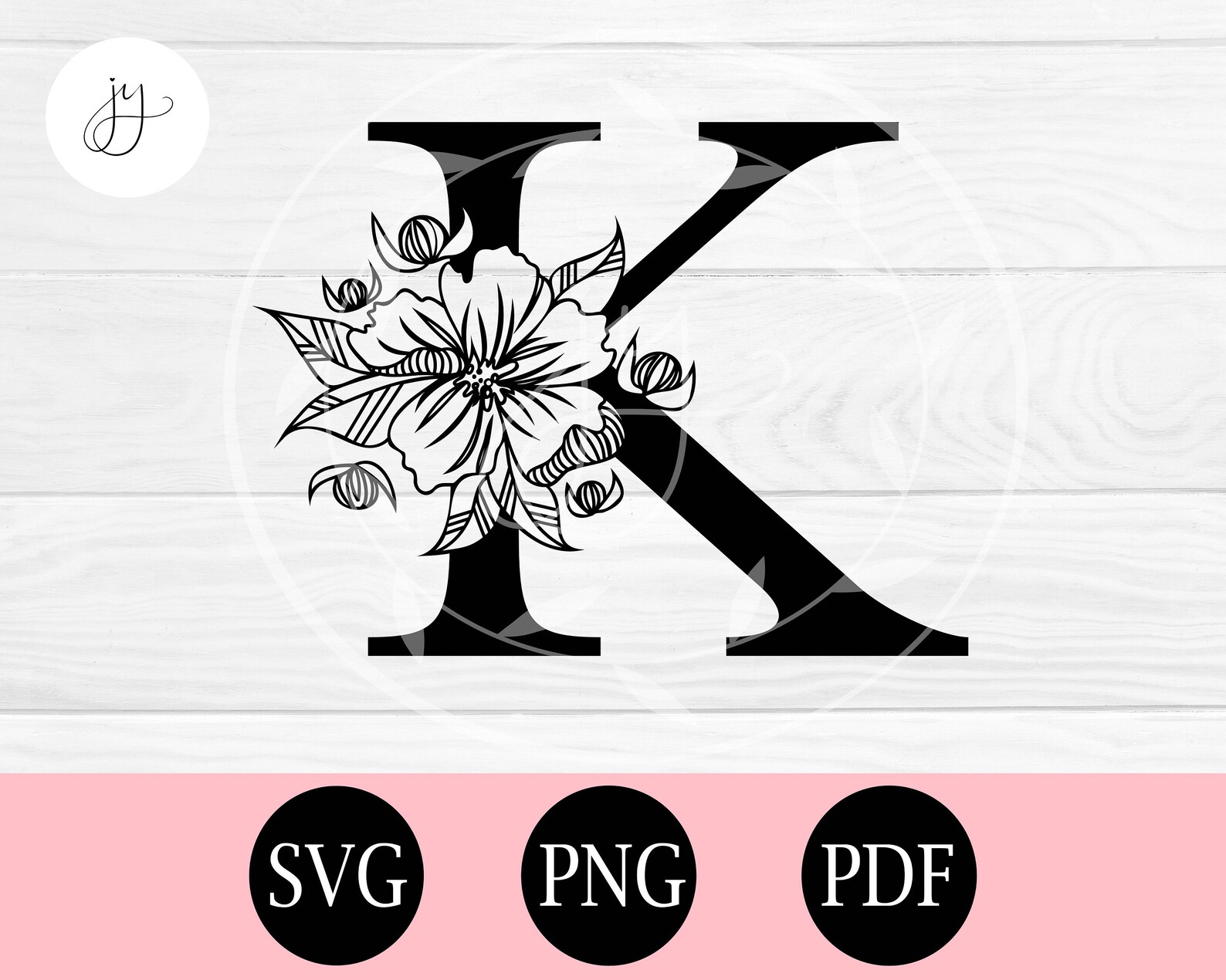 Floral Alphabet SVG, Botanical Letter SVG, Letter With Flowers, Flower ...