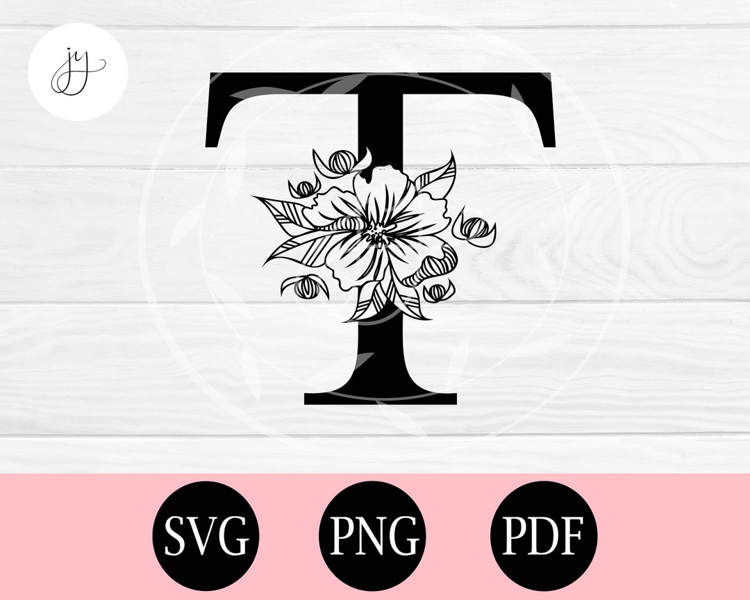 Alfabeto floral SVG, letra botánica SVG, letra con flores, alfabeto ...