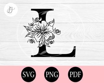 Floral Letter L Svg - Etsy