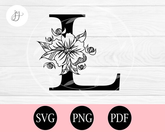 Floral Alphabet SVG Botanical Letter SVG Letter With - Etsy