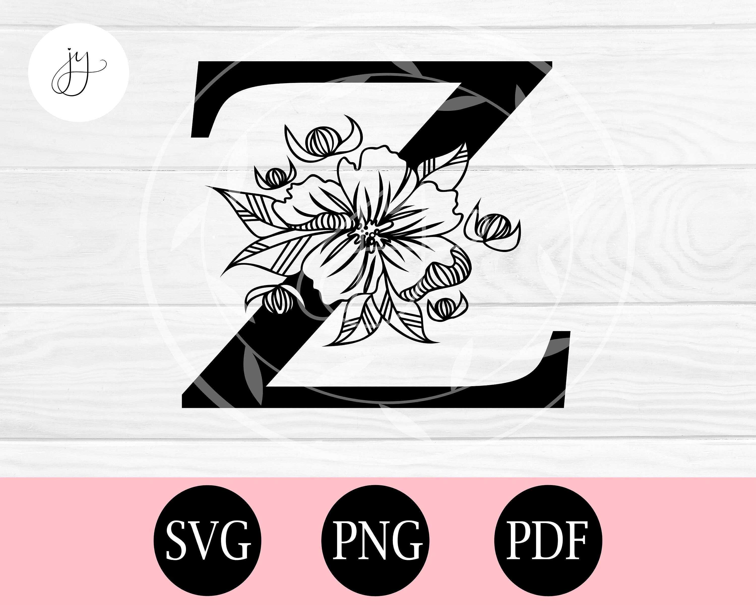 Floral Alphabet SVG, Botanical Letter SVG, Letter With Flowers, Flower Alphabet Laser, Floral ...
