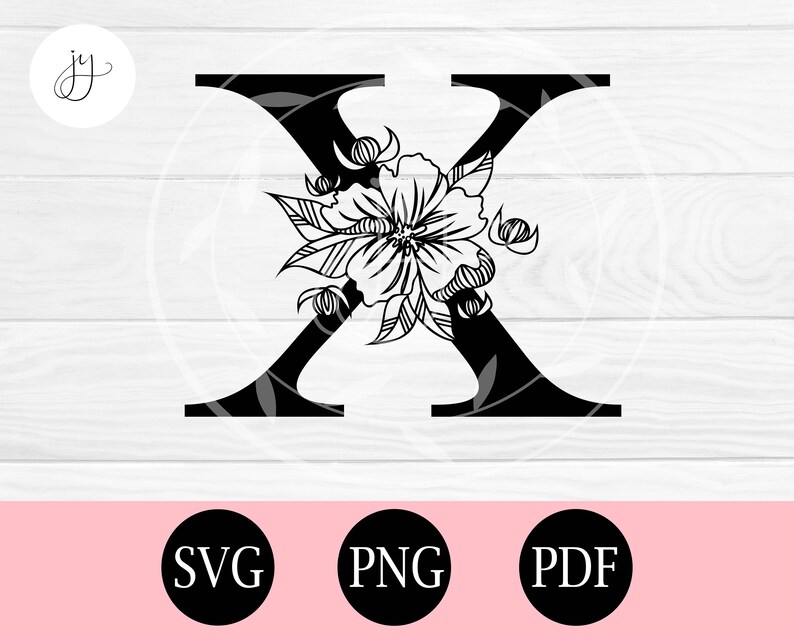 Floral Alphabet SVG Botanical Letter SVG Letter With - Etsy