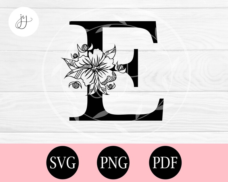 Floral Alphabet SVG, Botanical Letter SVG, Letter With Flowers, Flower ...