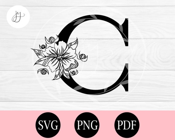 Floral Alphabet SVG Botanical Letter SVG Letter With | Etsy