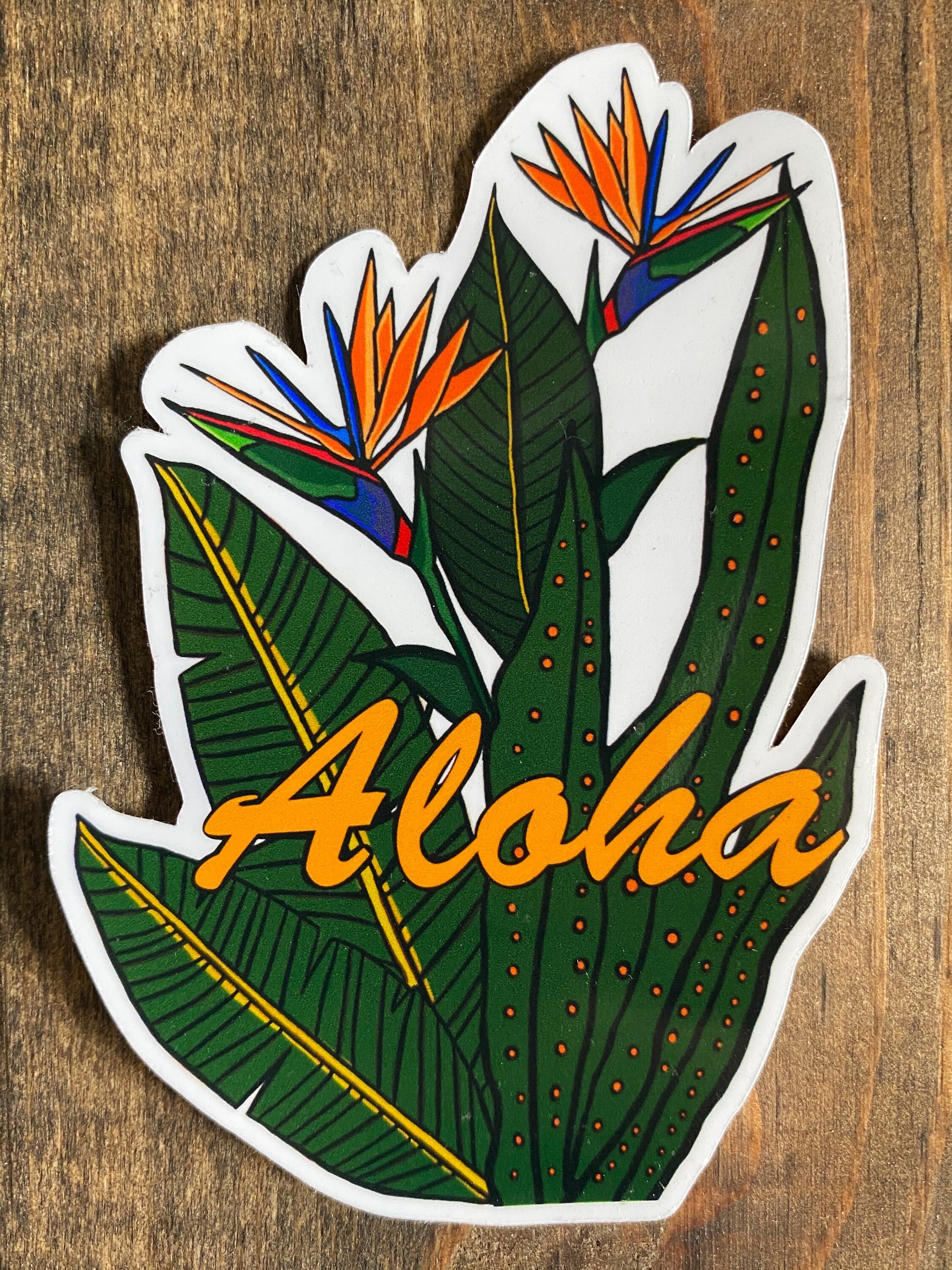 Aloha Sticker / Hawaiian Plant Life / Pegatinas brillantes | Etsy