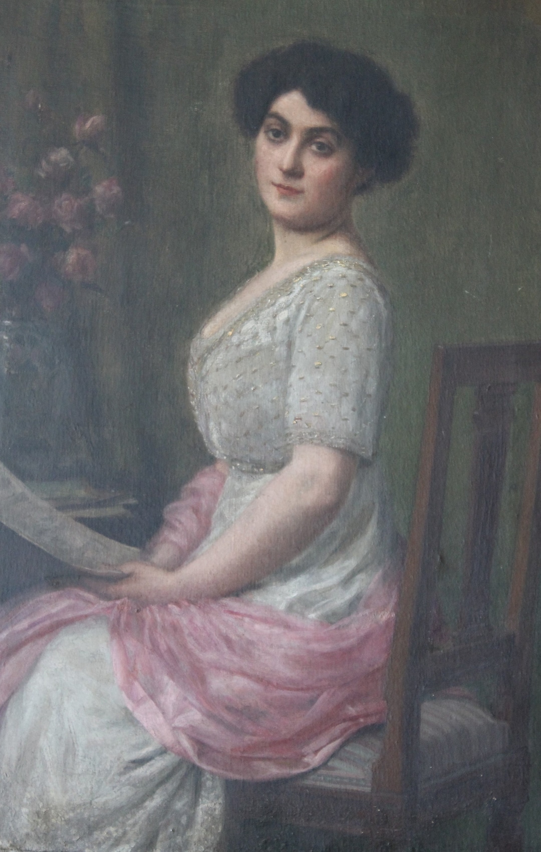 Antique Portrait Painting of a Woman, Antique French Portrait 1800's ...