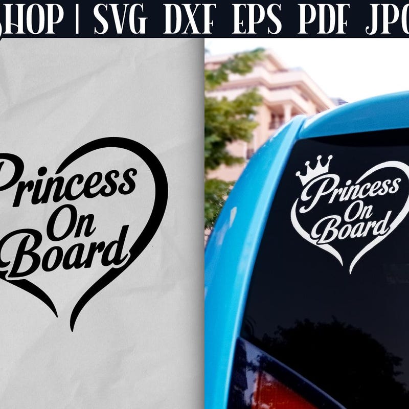 Princess Car Decal Svg - Etsy