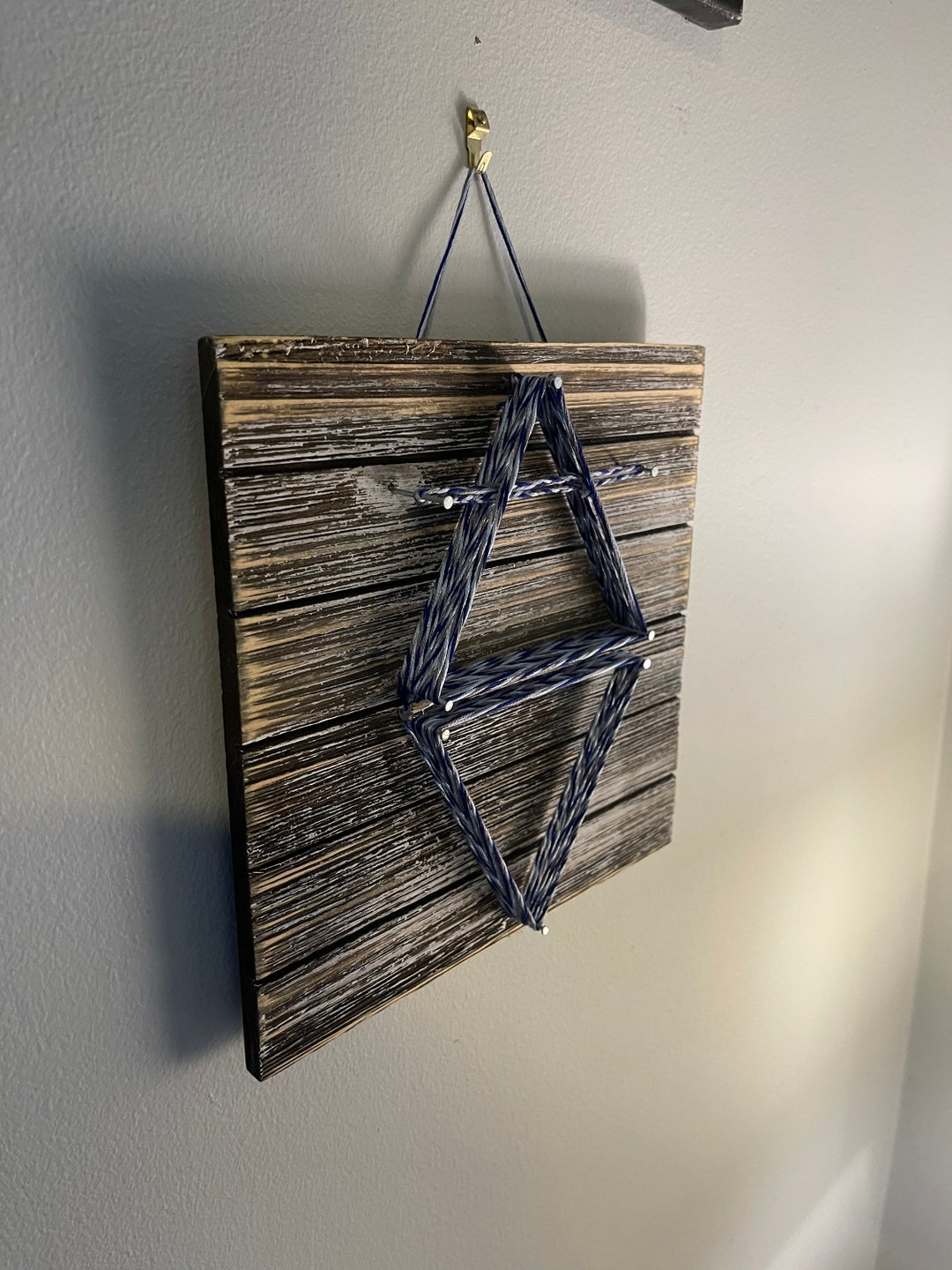 Personalized Wood Hanging W/ Yarn String Art - Etsy